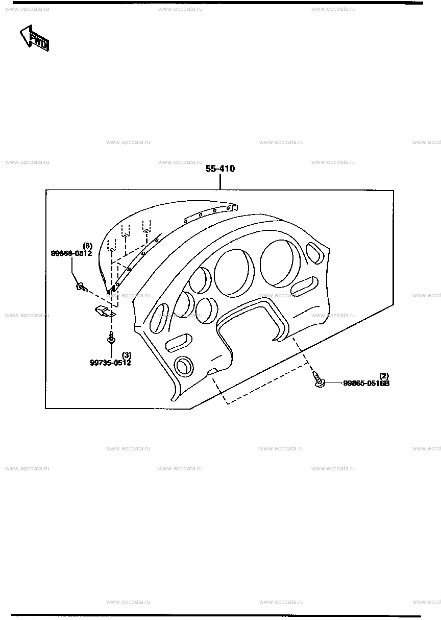 Meter hood for Mazda RX-7 FD, 3 generation, restyling 01.1999 - 08.2002 ...