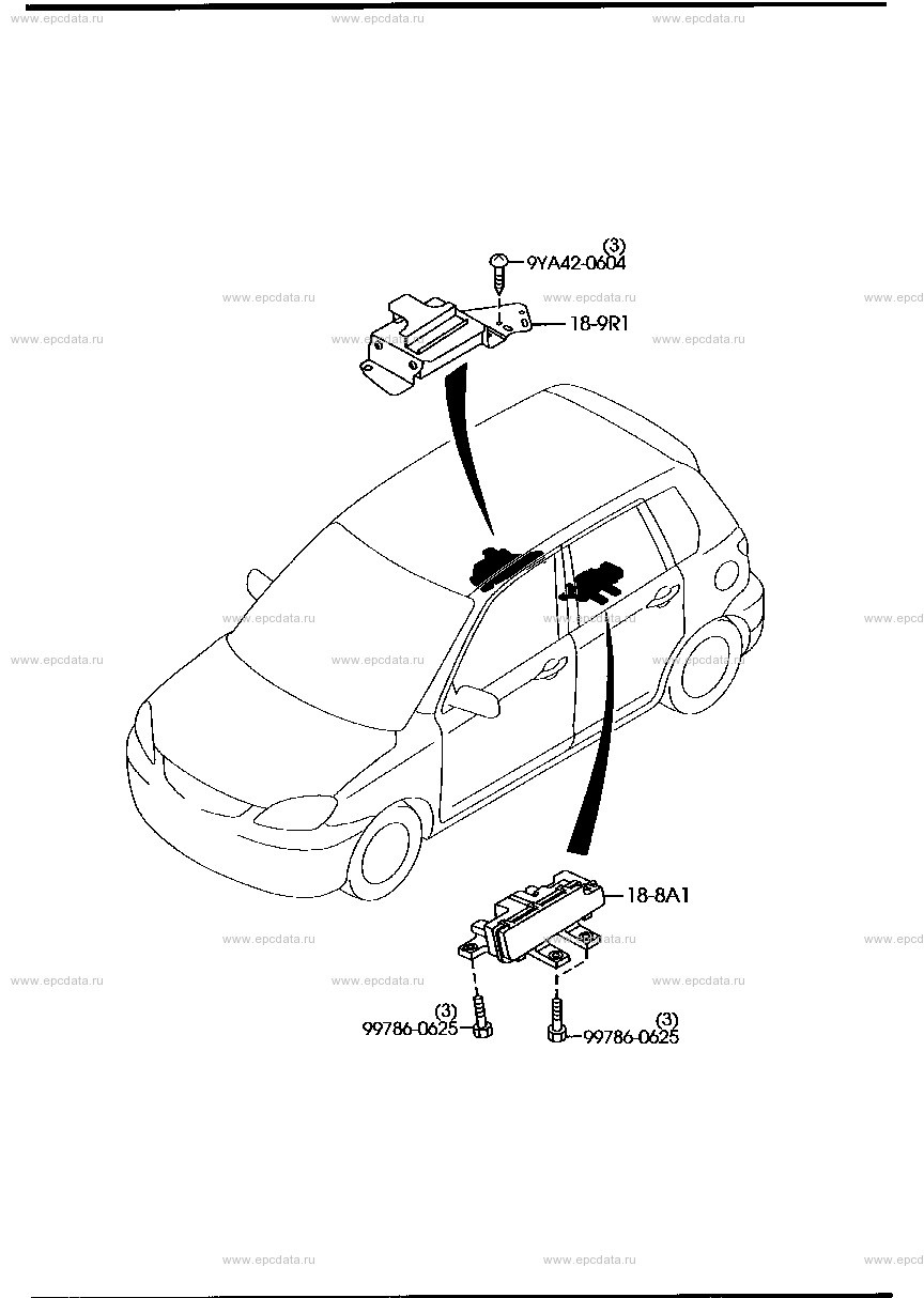Engine switch & relay for Mazda Demio DY, 2 generation, restyling 04. ...