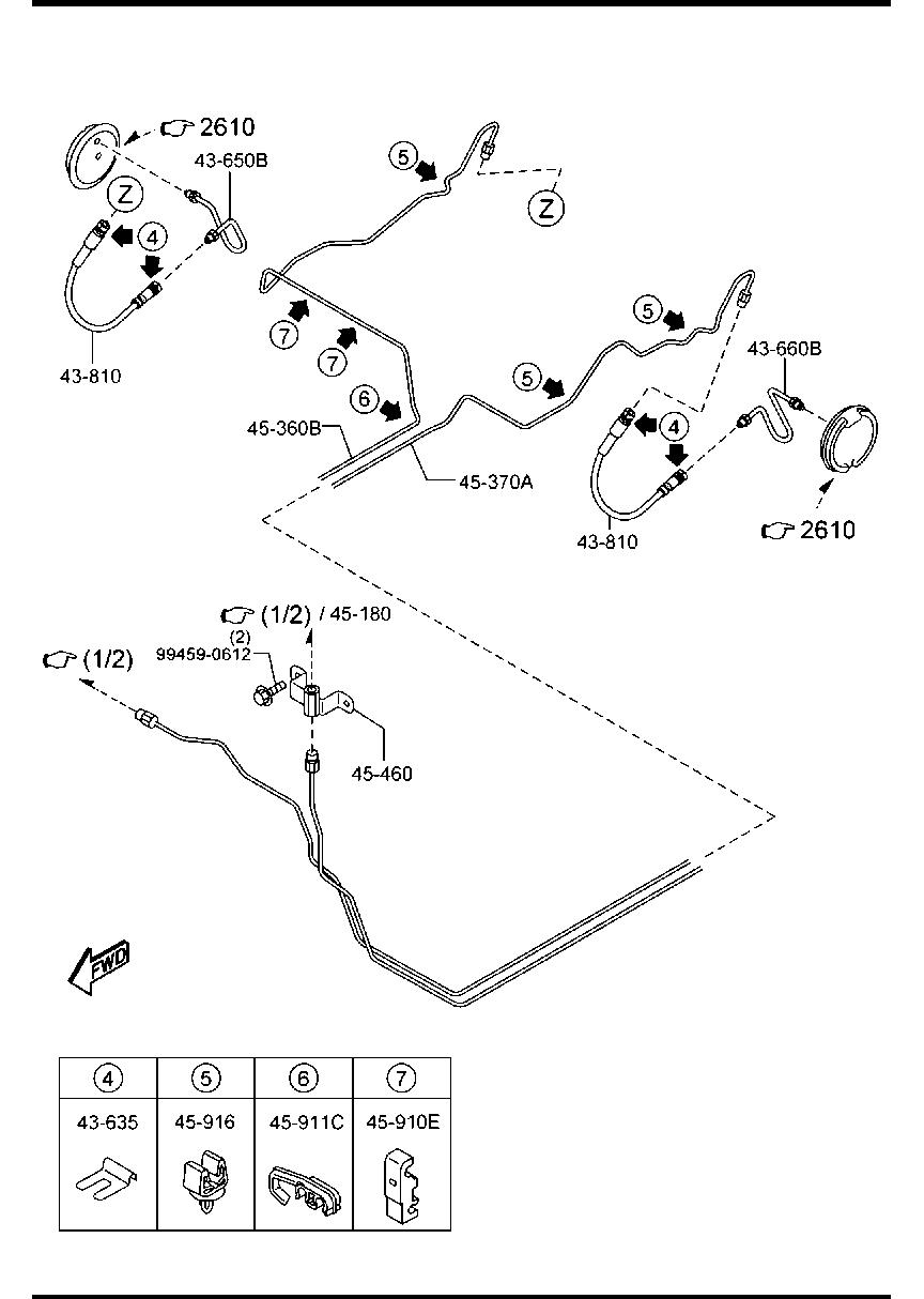Brake pipings (w/dynamic stability control system) for Mazda Mazda2, 08 ...