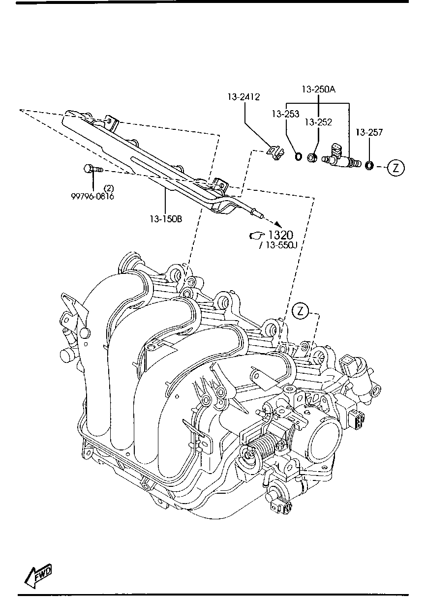 Fuel distributor (1600cc) for Mazda Mazda3 - Amayama
