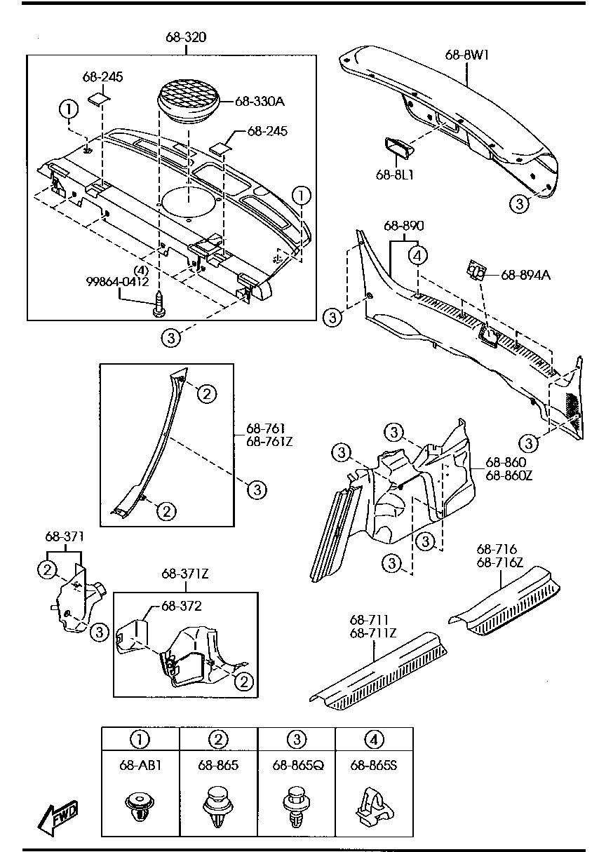 Trims & scuff plates for Mazda Mazda6 MPS, 07.2005 spare parts - Mazda ...