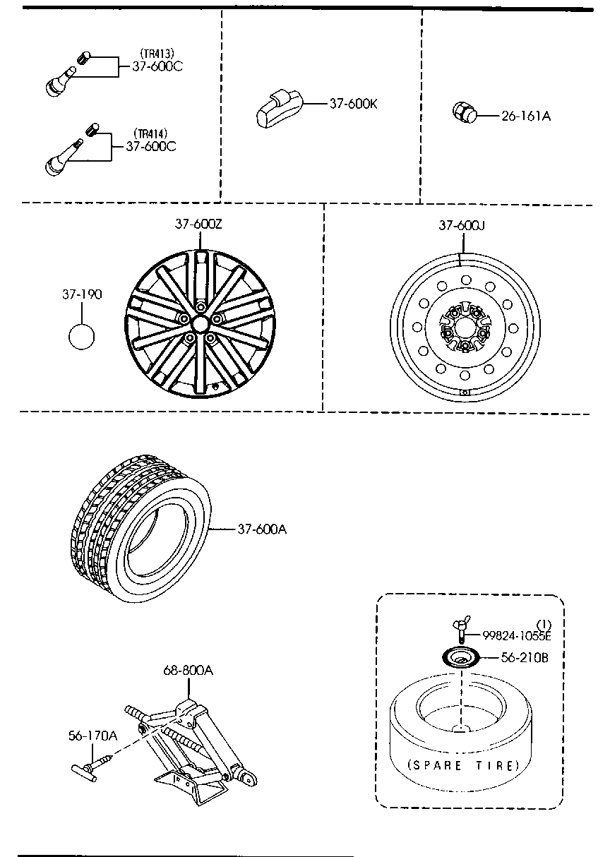 Tires & jack for Mazda Mazda6 MPS, 07.2005 spare parts - Mazda Europe ...