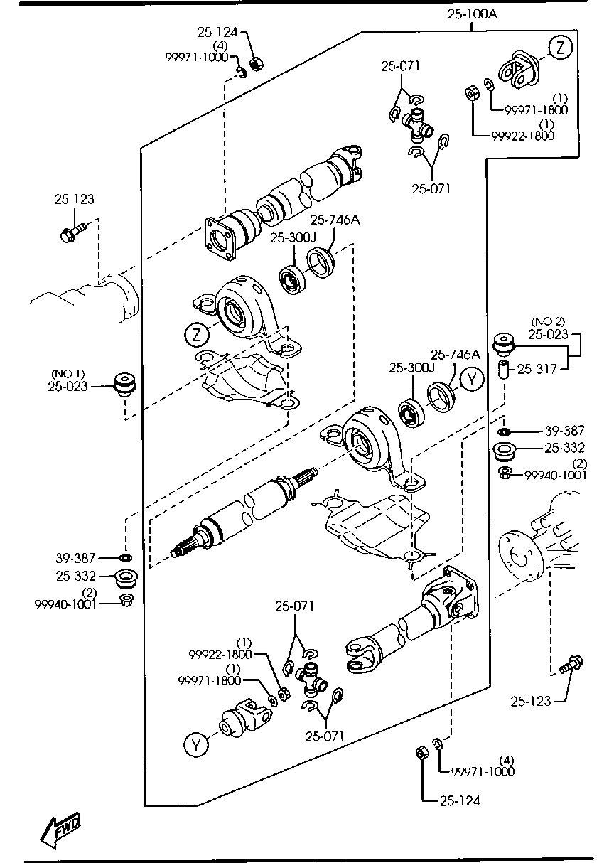 Rear propeller shaft for Mazda Mazda6 MPS, 07.2005 spare parts - Mazda ...