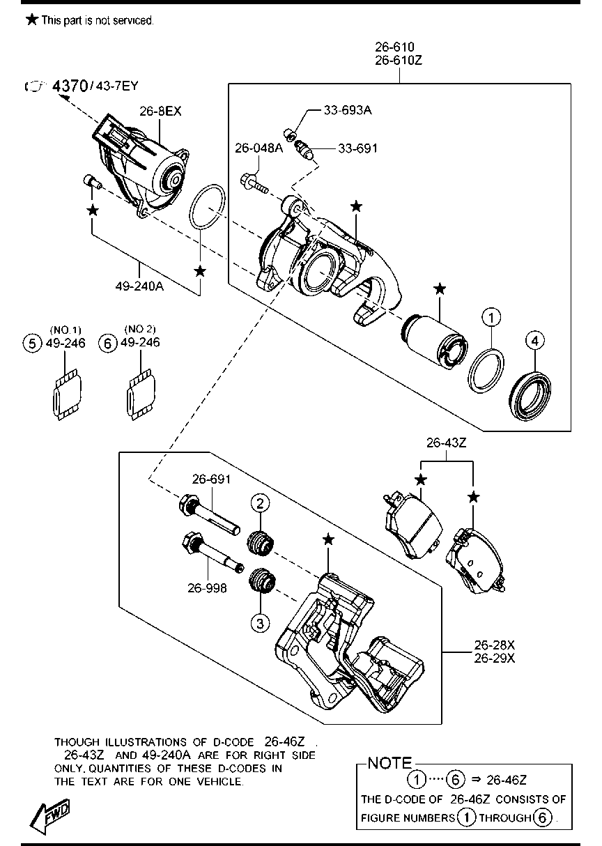 Rear brake mechanisms for Mazda Mazda6, 06.2016 spare parts - Mazda ...