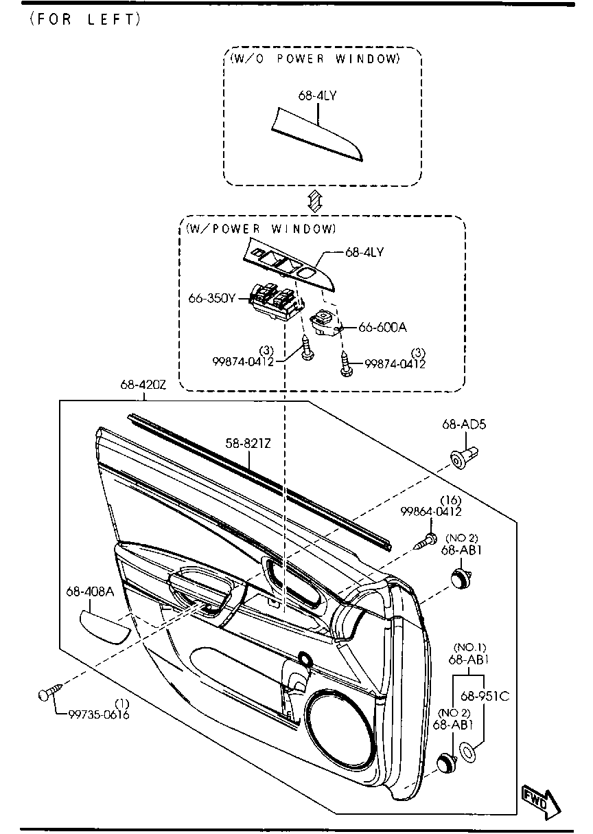 Front door trims & related parts for Mazda Mazda3 - Amayama