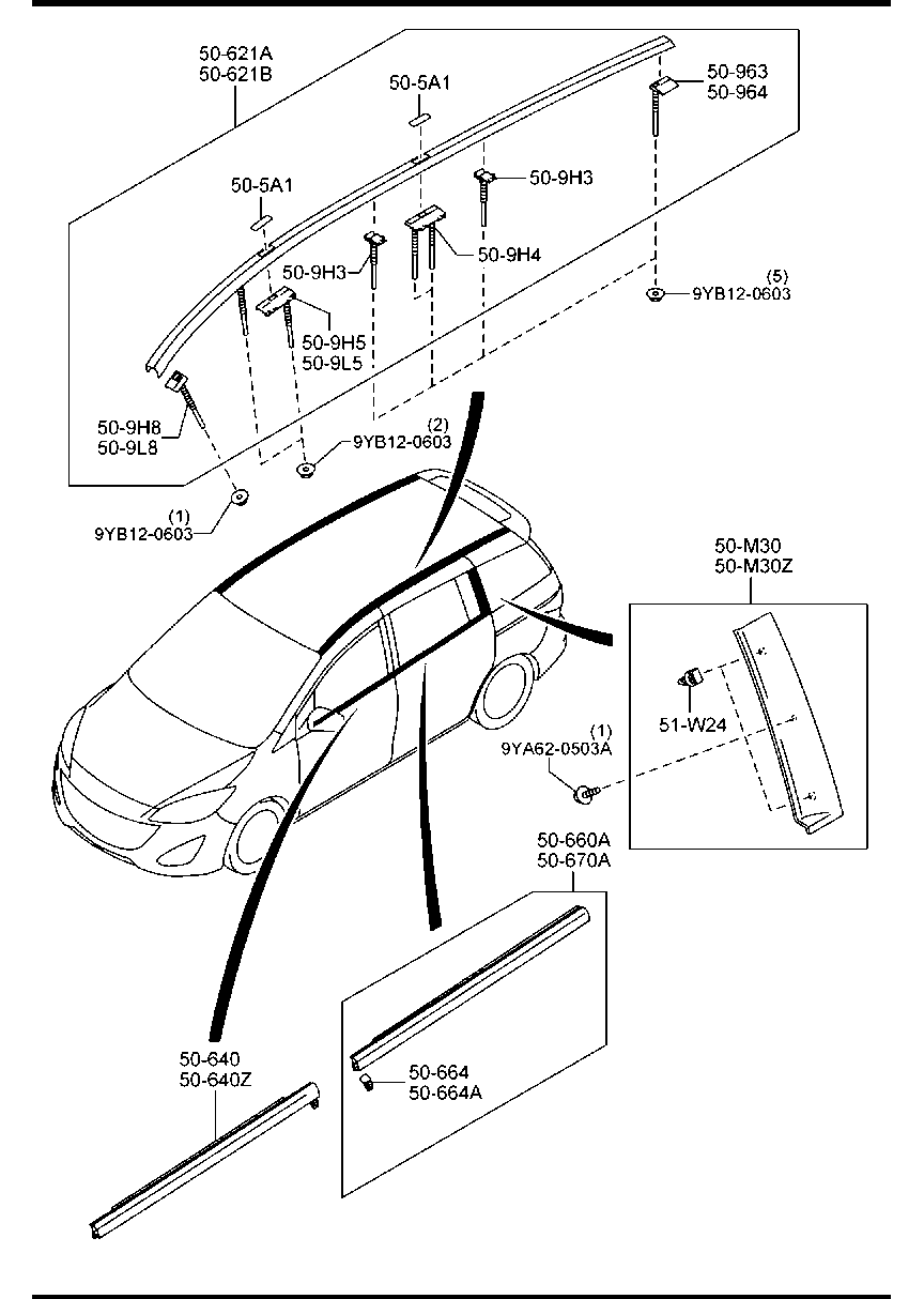 Body mouldings for Mazda Mazda5 - Amayama
