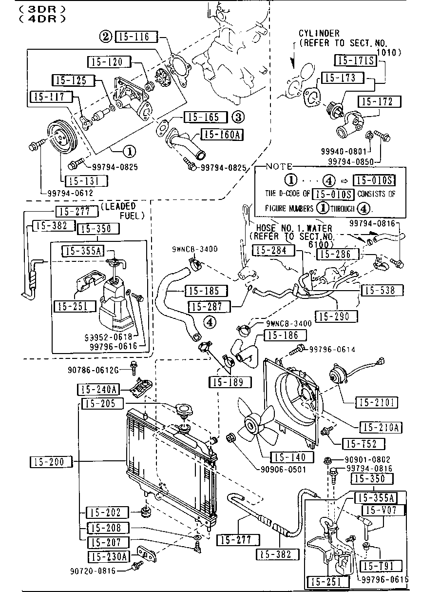 Cooling system (gasoline)(ohc) for Mazda 323 - Amayama