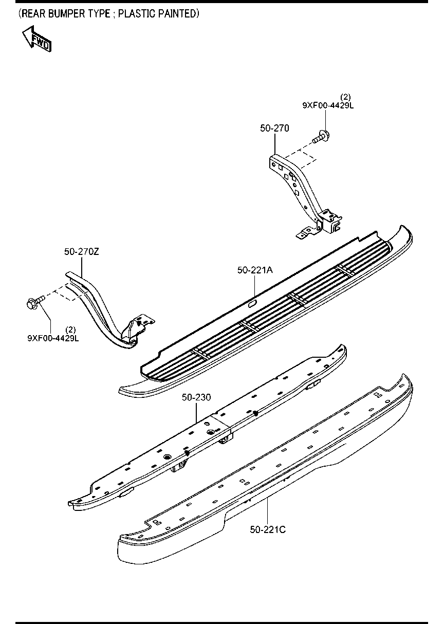 Rear bumper for Mazda BT-50, 10.2011 spare parts - Mazda General Car ...